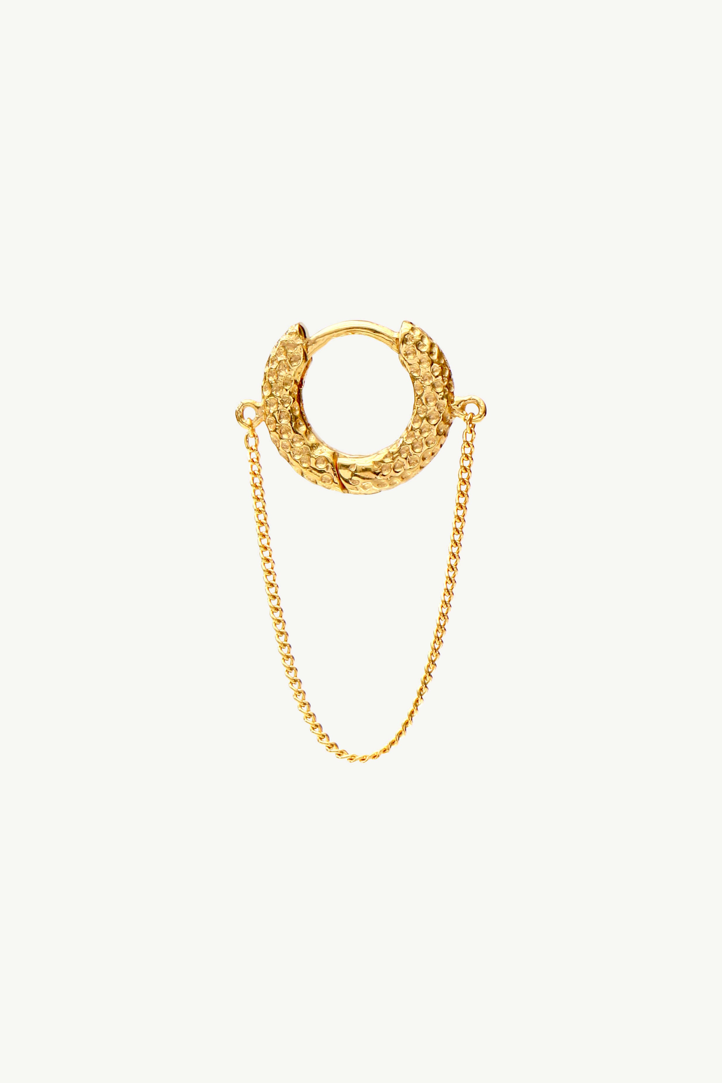 Hammered Hoop Chain Earring - Gold – The Spice of Life
