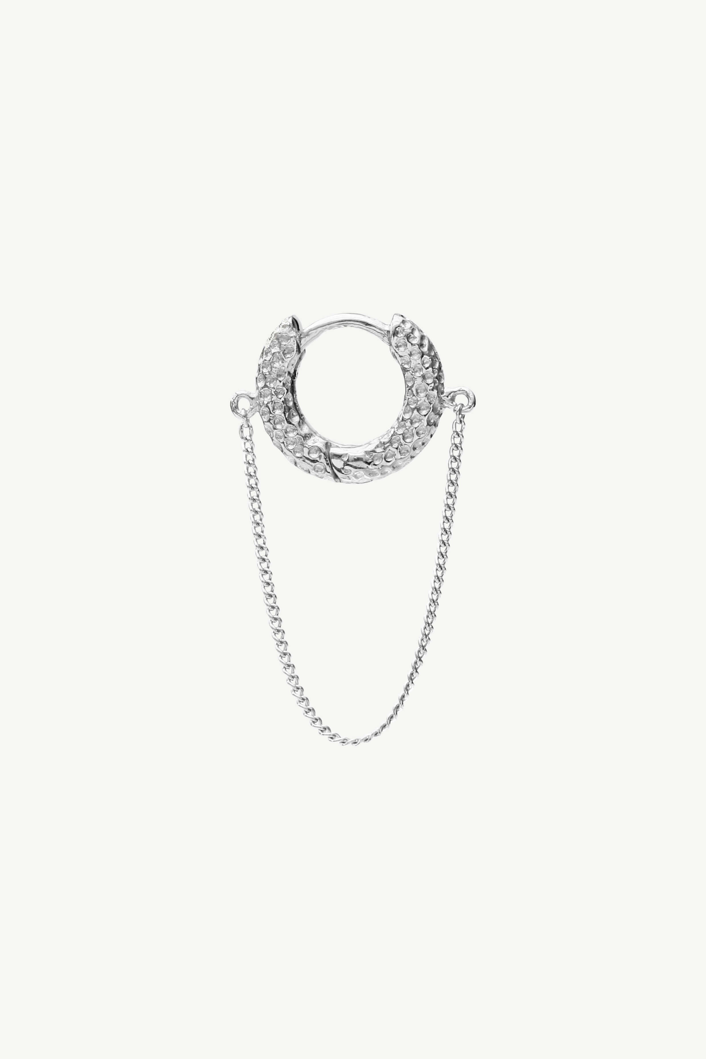 Hammered Hoop Chain Earring - Silver – The Spice of Life